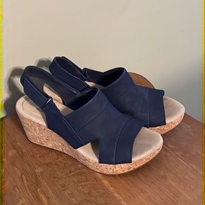 Clarks | Shoes | New Clarks Step Rose Moon Navy Blue Ortholite Shoe ...